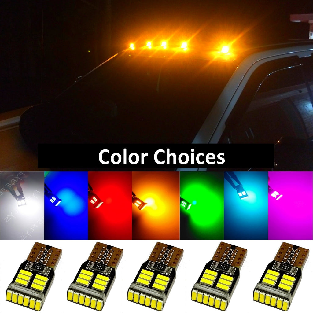 5 Piece LED cab roof clearance marker lights For Trucks 194 bulbs ...